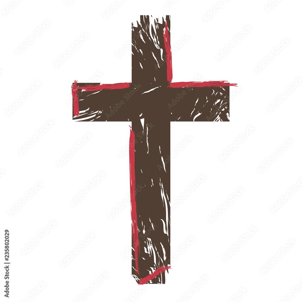 Isolated sketch of a cross. Vector illustration design Stock Vector ...