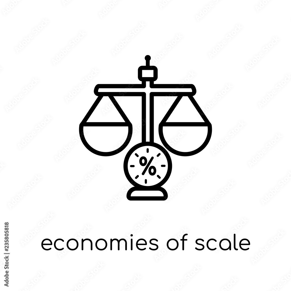 economies of scale icon. Trendy modern flat linear vector economies of ... economies of scale icon. Trendy modern flat linear vector economies of ...