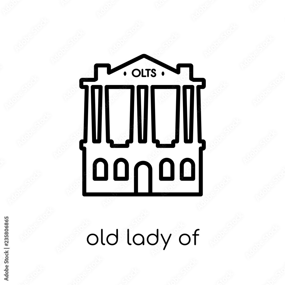 old lady of threadneedle street icon. Trendy modern flat linear vector ...