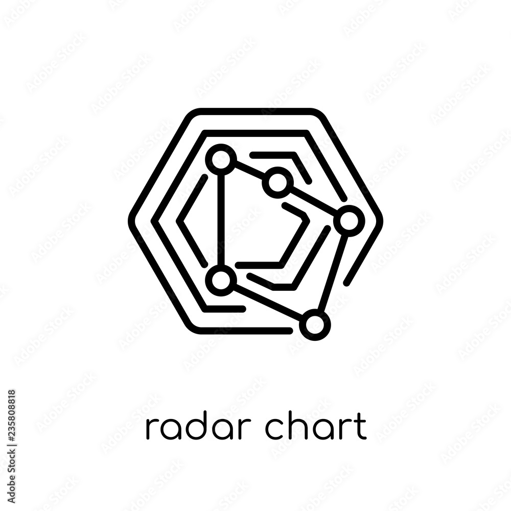 radar chart icon. Trendy modern flat linear vector radar chart icon on ...