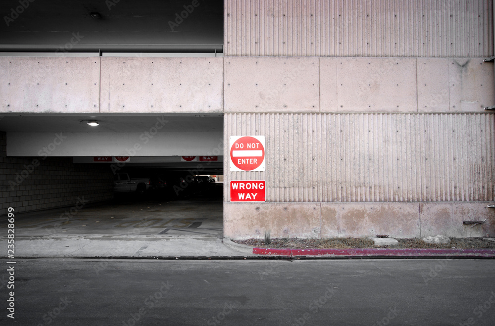 don not enter sign on parking garage Stock Photo | Adobe Stock
