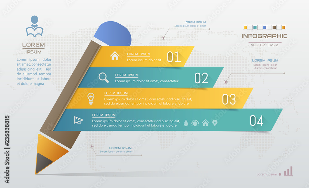 Infographics design template with icons, process diagram, vector eps10 ...