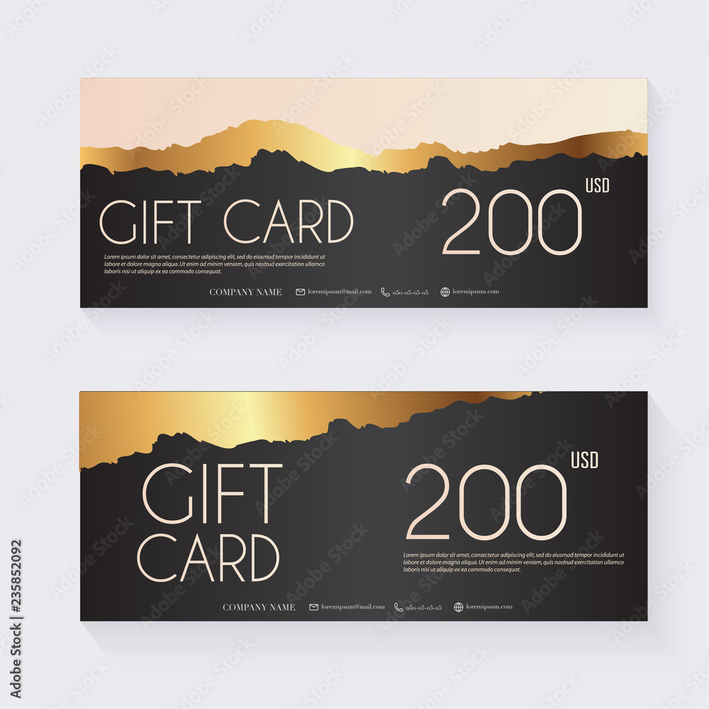 Voucher template with color gift box,certificate. Background design ...