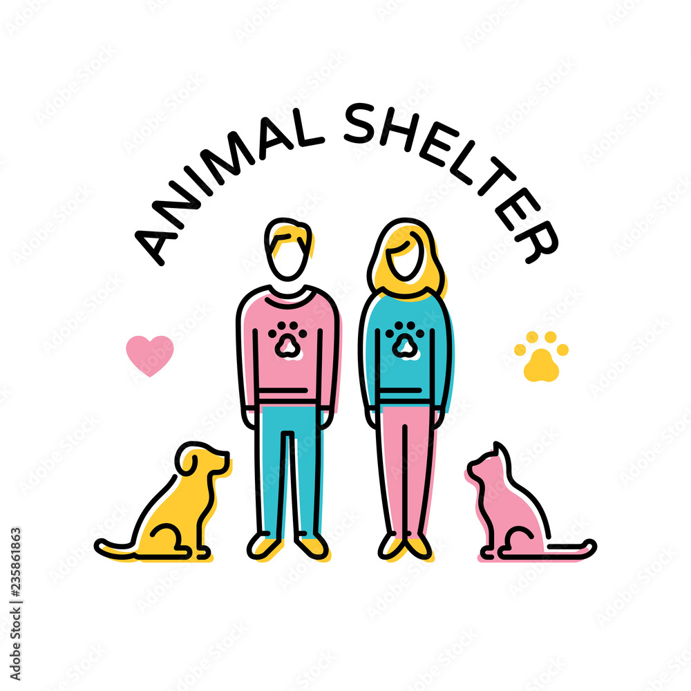 Vector Animal Shelter Banner Template Stock Vector | Adobe Stock