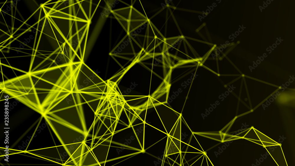 Plexus details consisting of points and lines. Visualization digital ...