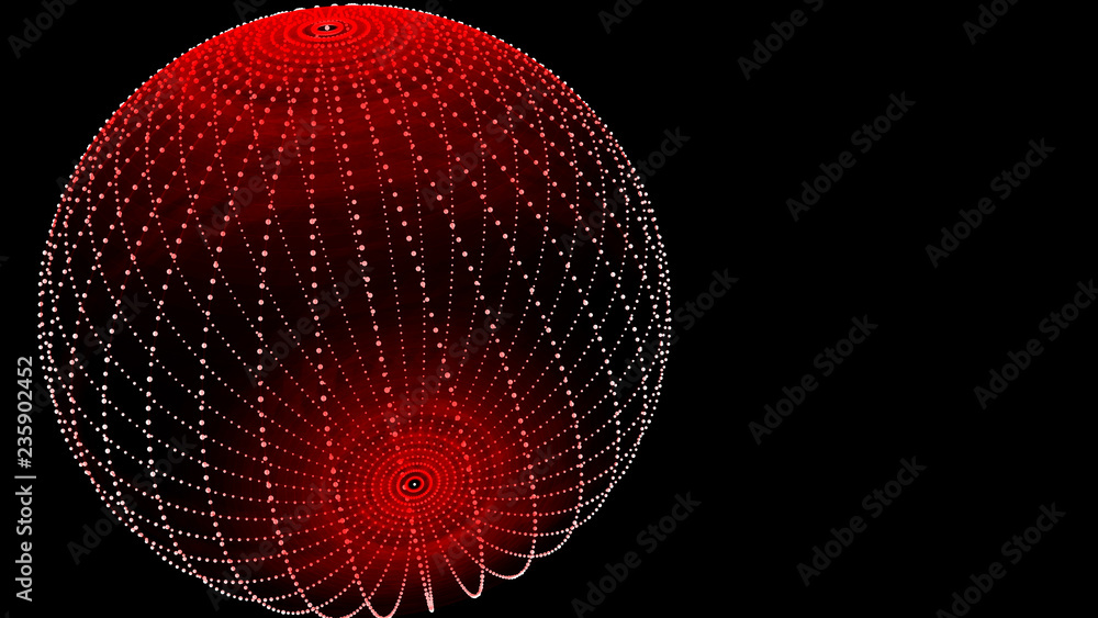 3d Sphere Shape Red