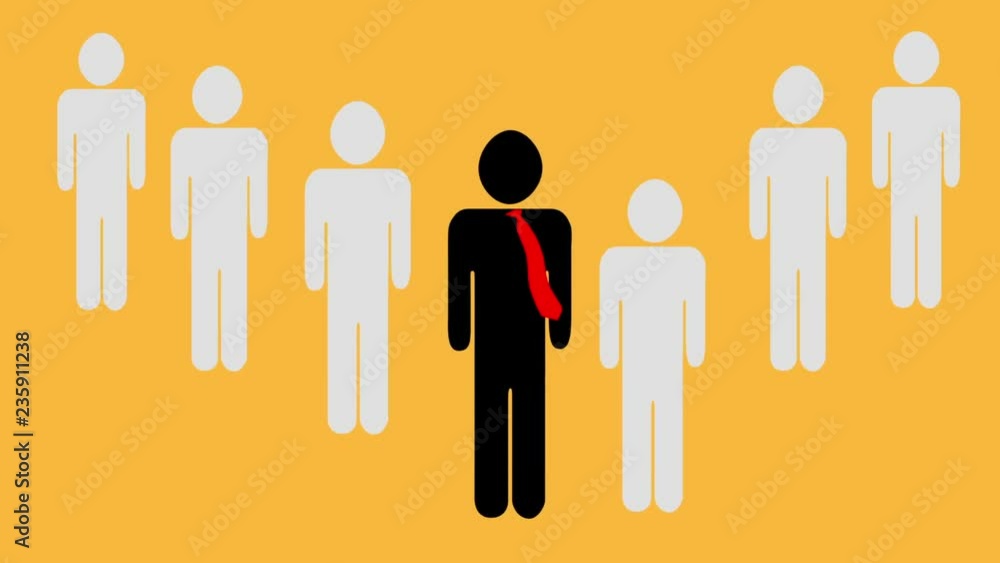 Animation of a Leader of a teamwork and the Workers Pop Up behind Their ...