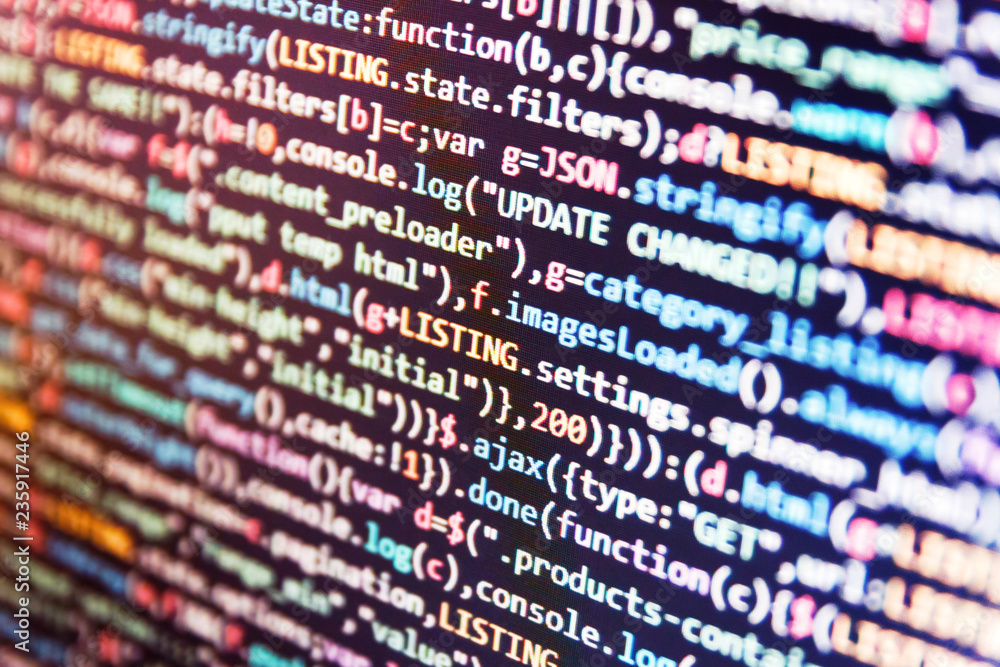 Project managers work new idea. Abstract IT technology background ...