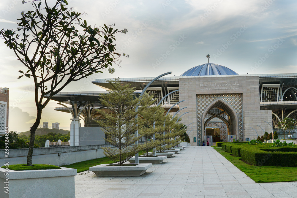 Interior and exterior design of Sultan Mizan Zainal Abidin Mosque. The ...