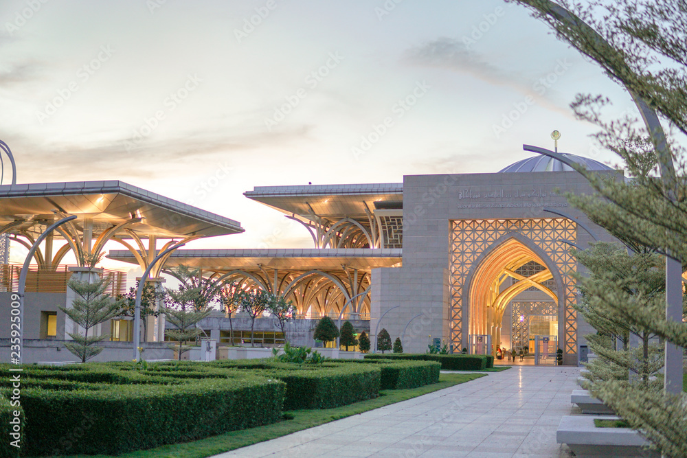 Interior and exterior design of Sultan Mizan Zainal Abidin Mosque. The ...