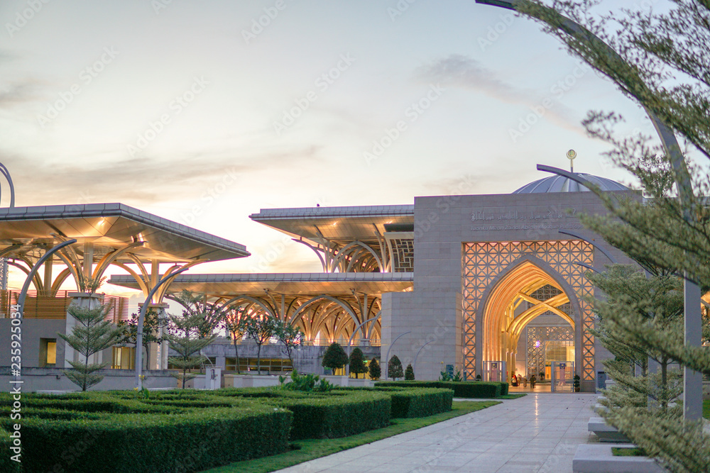 Interior and exterior design of Sultan Mizan Zainal Abidin Mosque. The ...