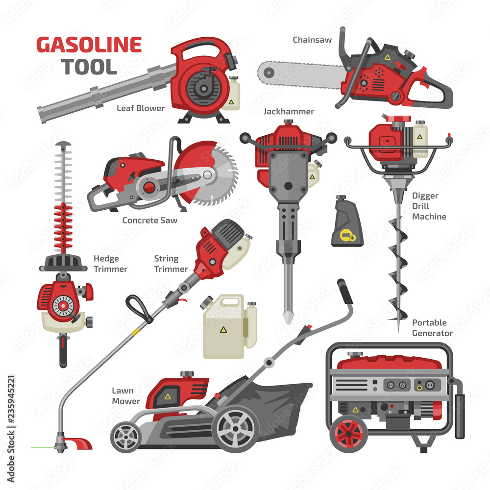 Power tools vector electric construction equipment circular-saw and ...