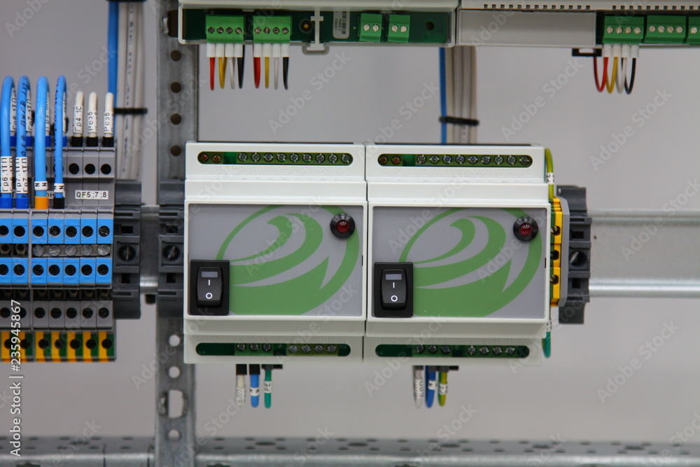 Fotografia do Stock: Installation of an electrical panel with ...