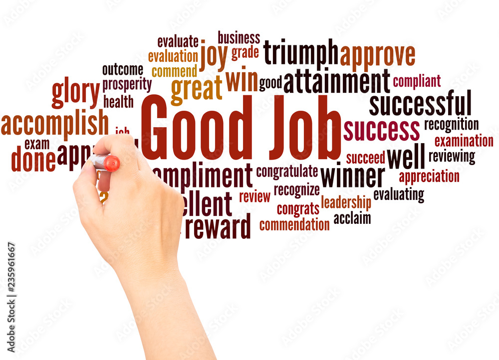 Good Job word cloud hand writing concept Stock Illustration | Adobe Stock