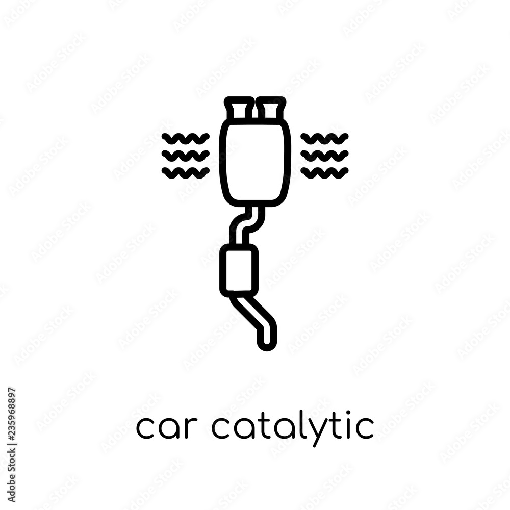 car catalytic converter icon. Trendy modern flat linear vector car ...