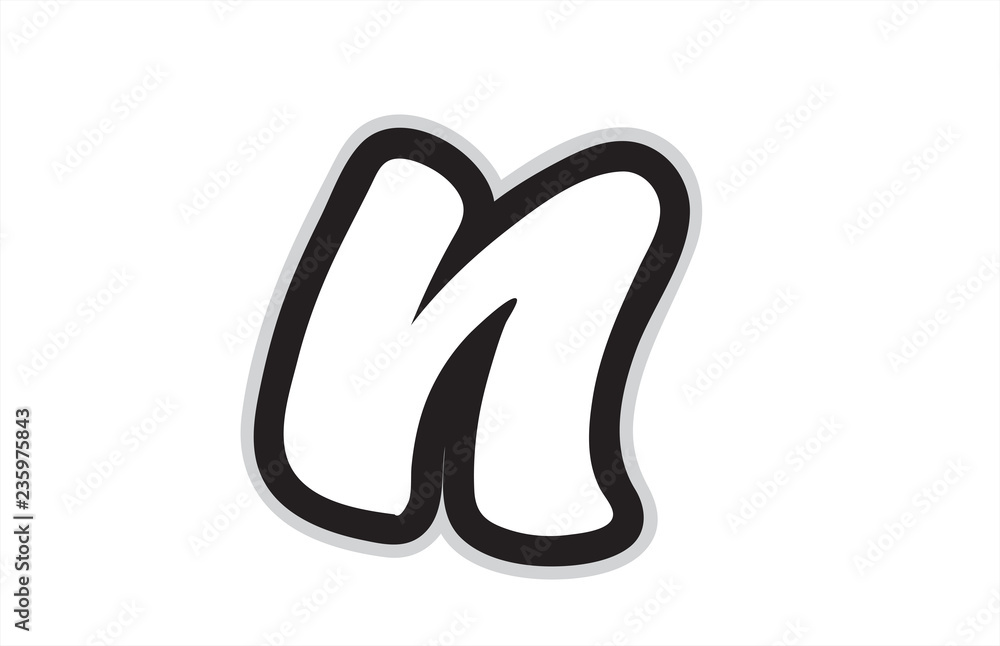The Letter N In Black