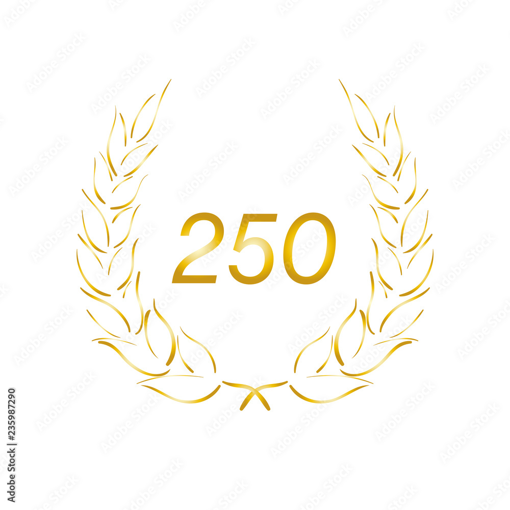 Lorbeerkranz - Jubiläum - 250 - Piktogramm - Symbol - gold Stock Vector ...