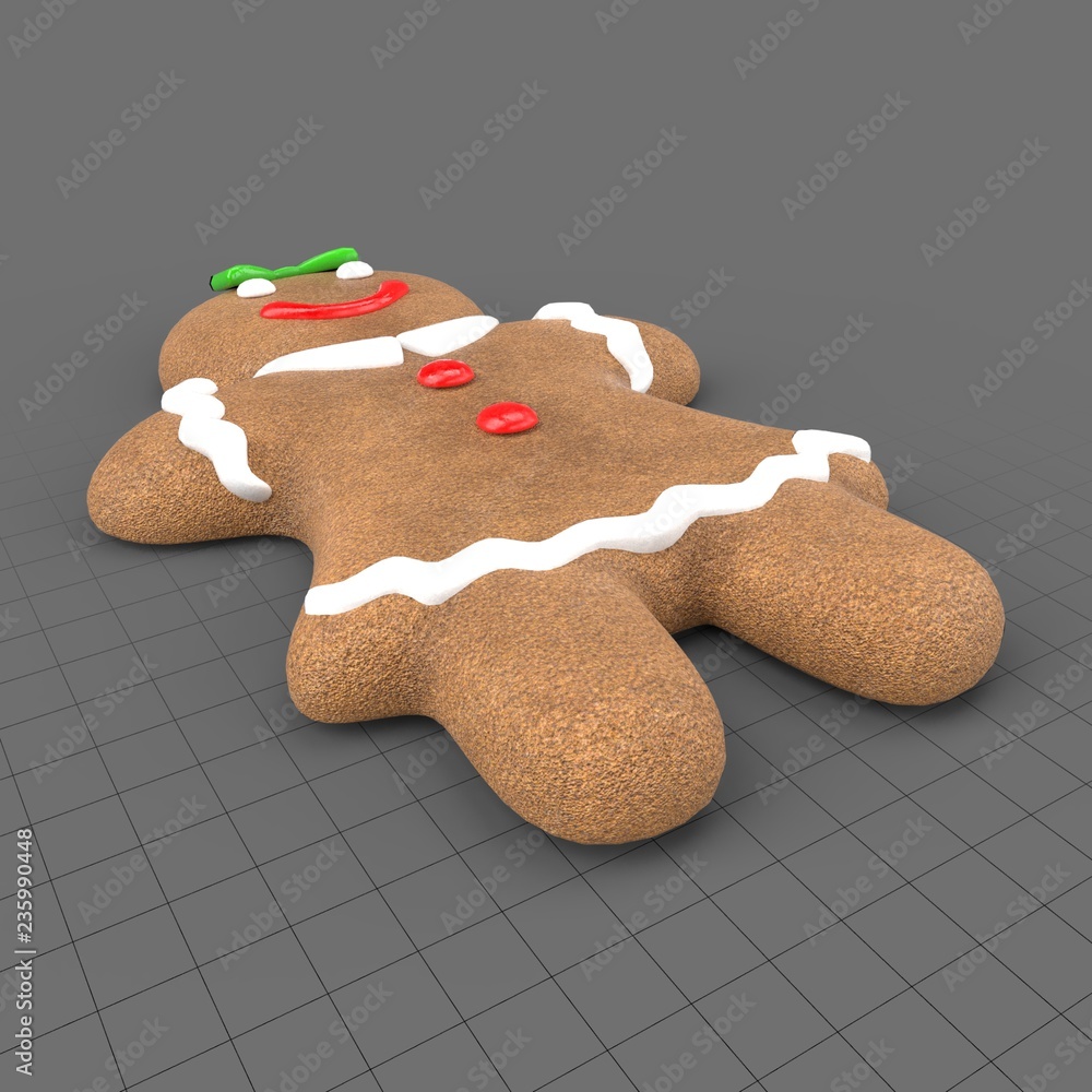 Gingerbread woman cookie Stock 3D asset | Adobe Stock
