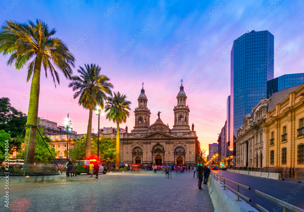 Santiago de Chile, Chile: Plaza de Armas, main square of Chile capital ...