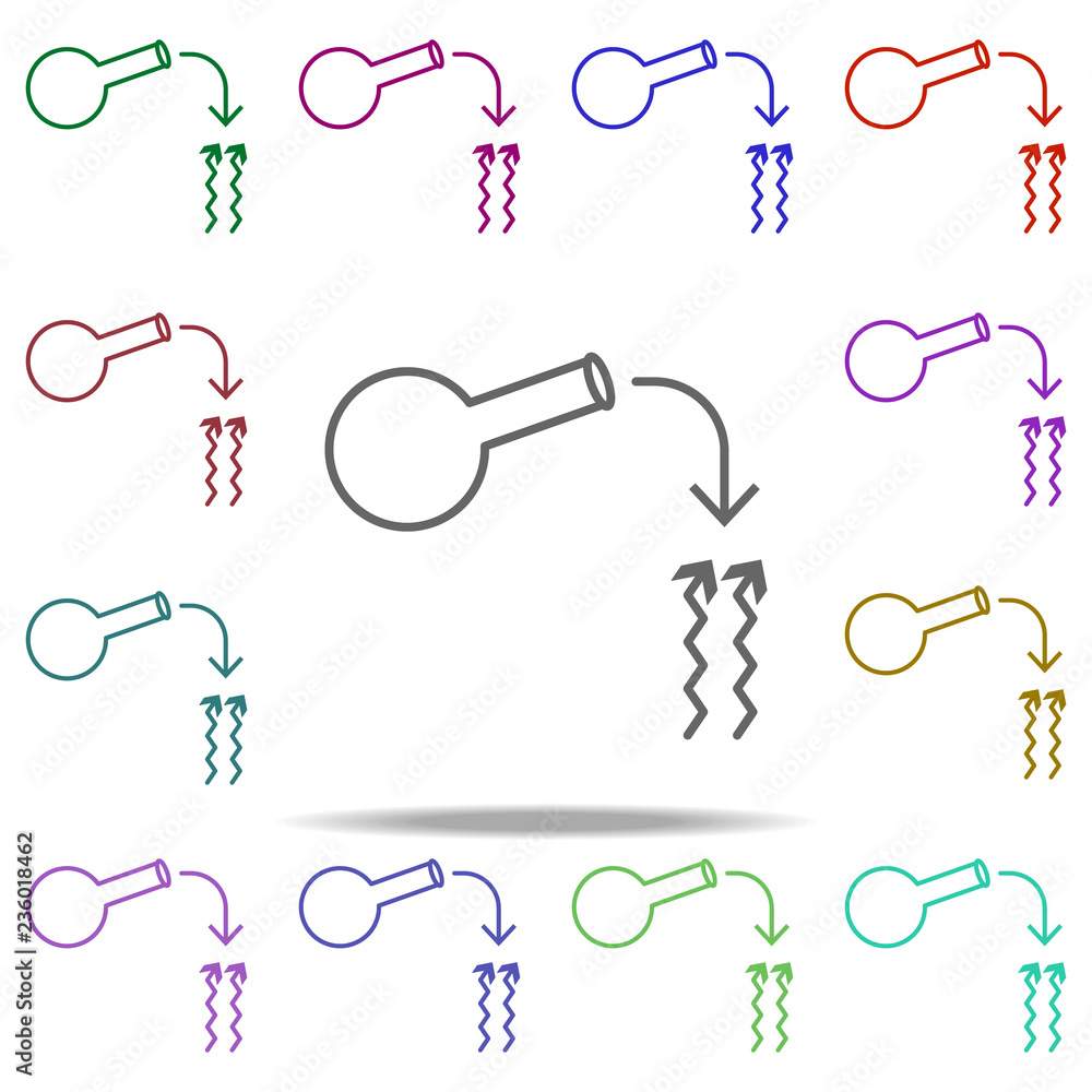 chemistry volatile icon. Elements of arrow and object in multi color ...