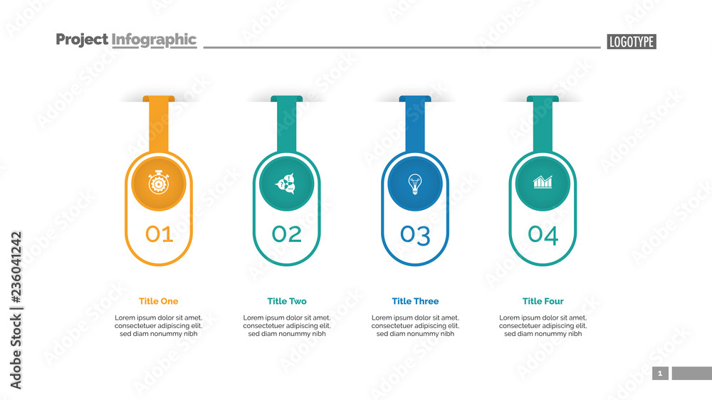 Four options infographic diagram. Step chart, option graph, layout ...