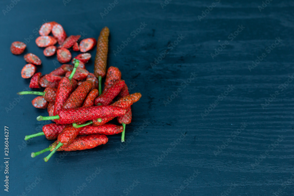 Long Pepper, Indian long pepper, Javanese long pepper per is herbs with ...