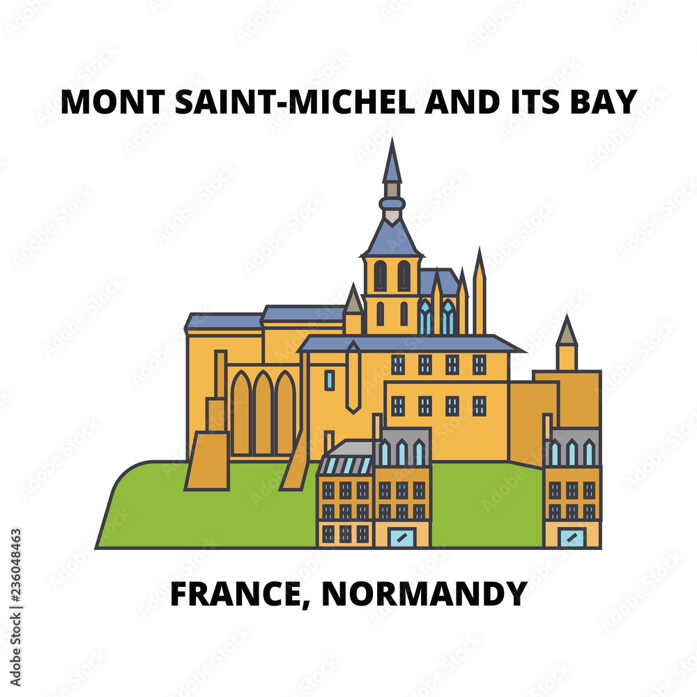 France, Normandy - Mont Saint-Michel And Its Bay line travel landmark ...