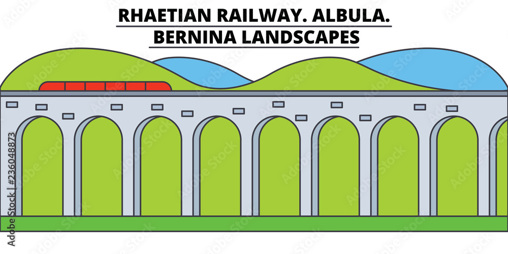 Rhaetian Railway. Albula - Bernina Landscapes line travel landmark ...