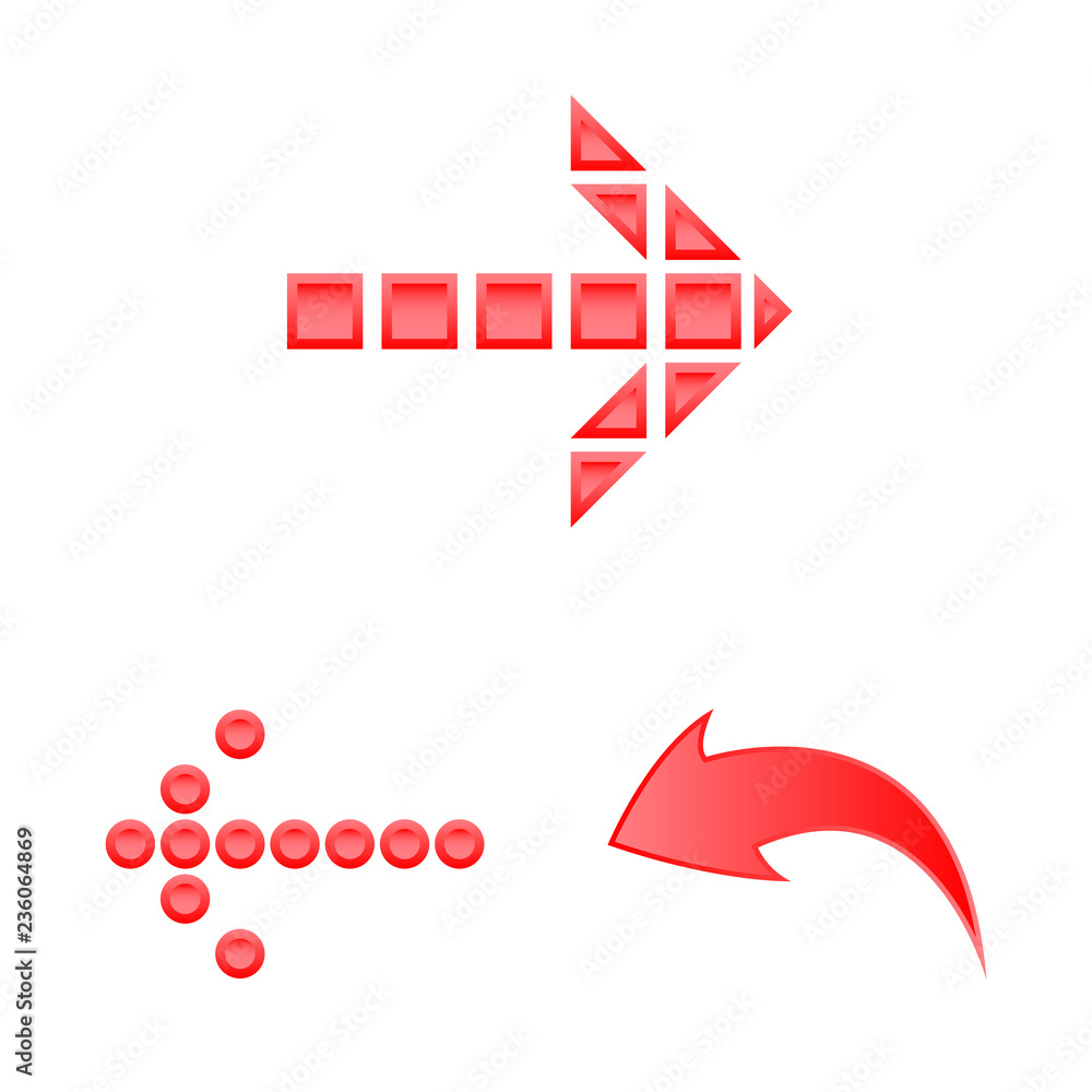 Vector illustration of element and arrow icon. Set of element and ...