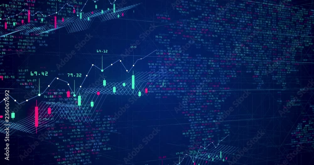 Stock chart animation - abstract digital 3d financial chart animation ...