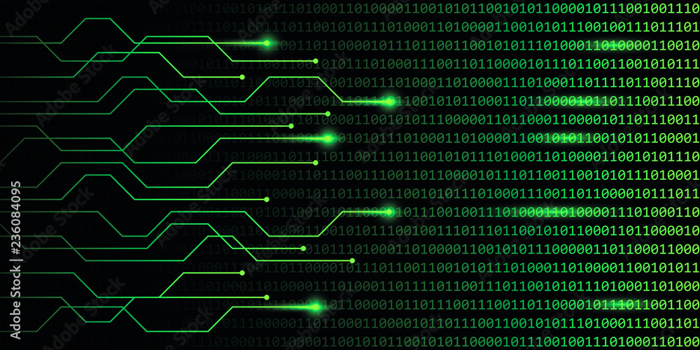 web digital technology green binary code communication vector ...