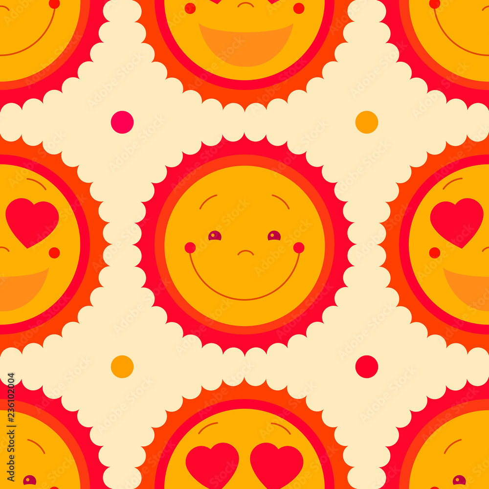 Vector modern yellow smiling from ear to ear fun happy sun sign. Smile ...