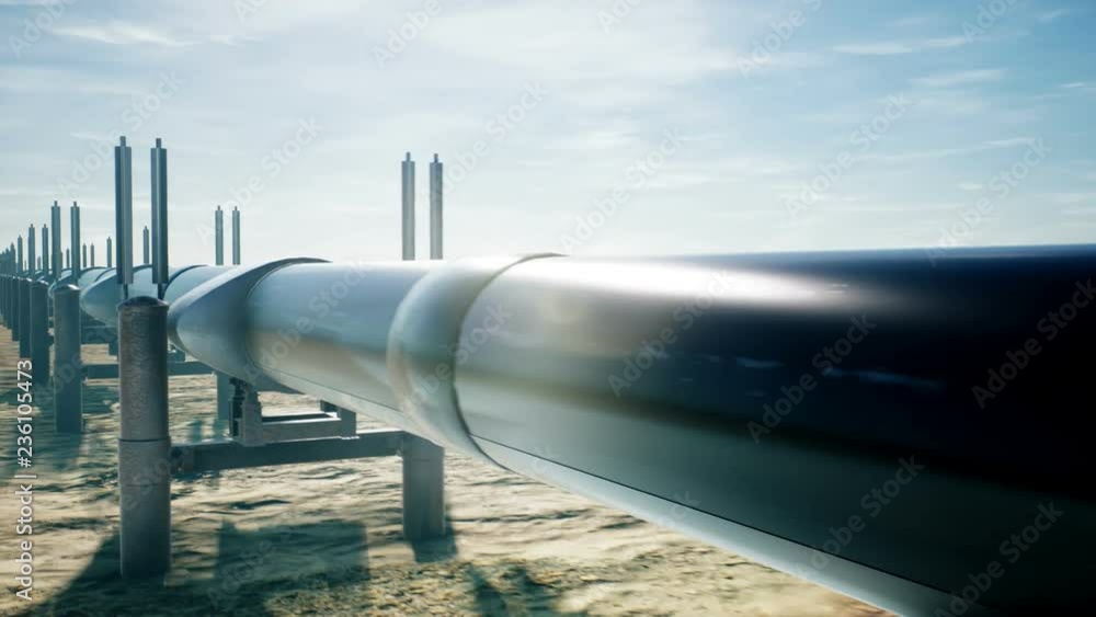 Pipeline transportation oil or natural gas. Realistic cinematic ...