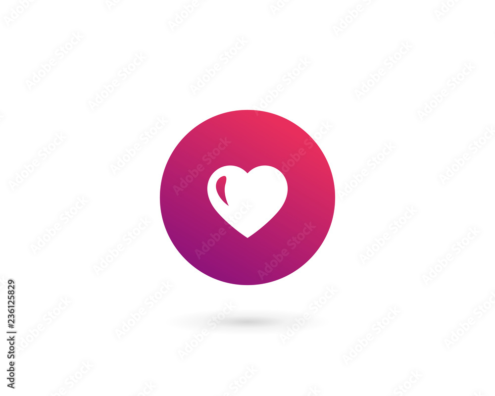 Letter O number 0 heart logo icon design template elements Stock Vector ...