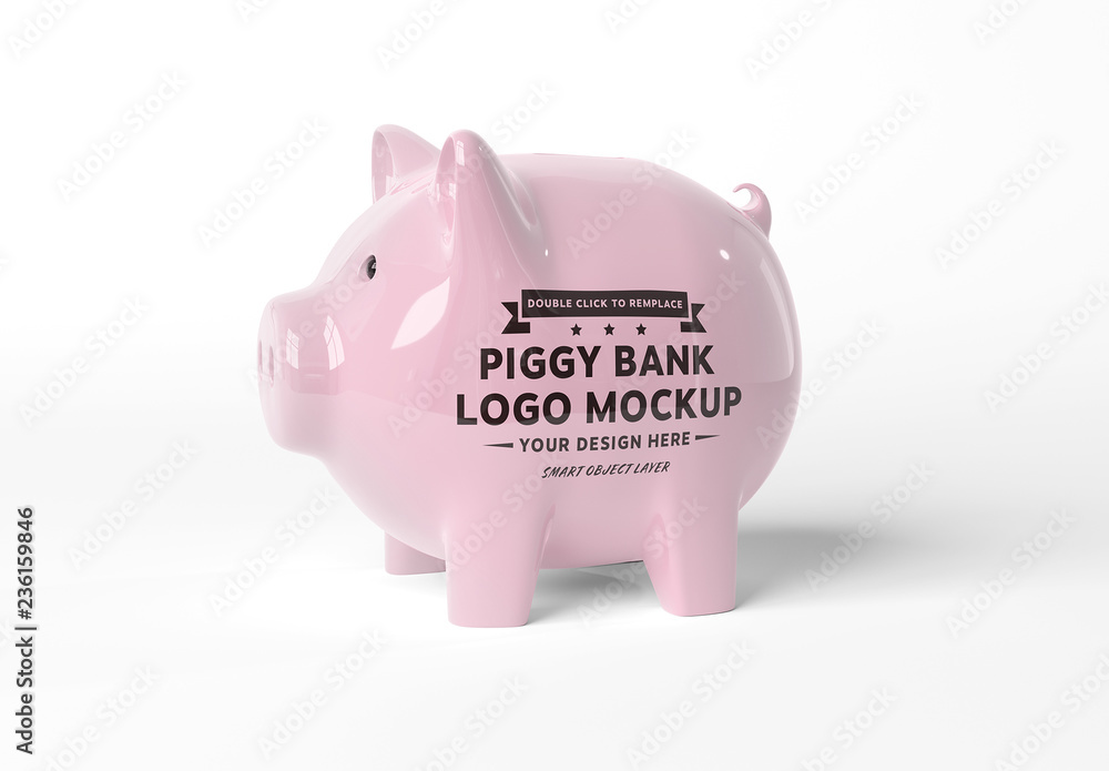 Piggy Bank Mockup Stock Template | Adobe Stock