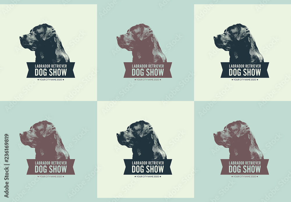 Dog Show Badge Layout Stock Template | Adobe Stock