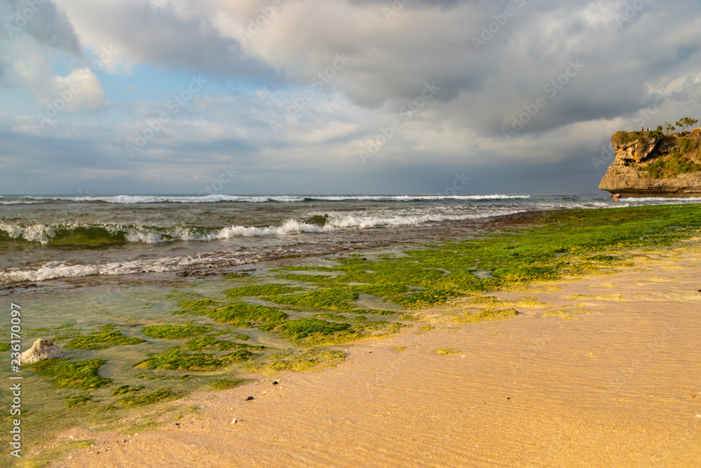 Balangan beach in Bali island. Unique texture in the coast, nature ...