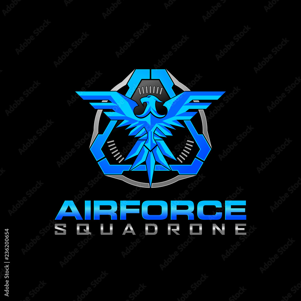 Tactical Eagle air force Squadrone logo design Stock Vector | Adobe Stock