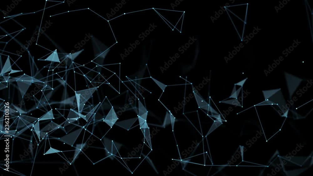 Abstract plexus polygon nodes and connections form network For visuals vj internet presentations ...