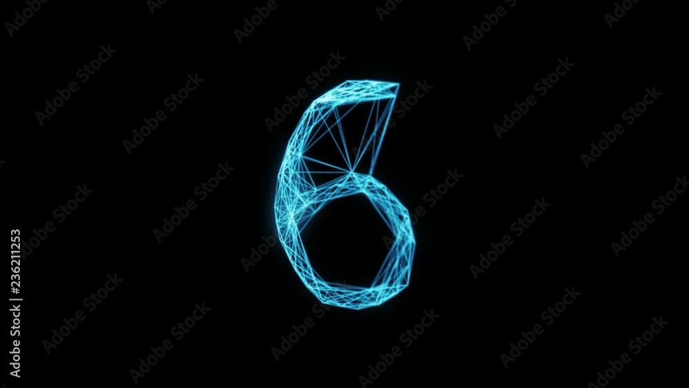 Video Stock Abstract Rotating Digital Plexus nodes and connection paths form a countdown. The ...
