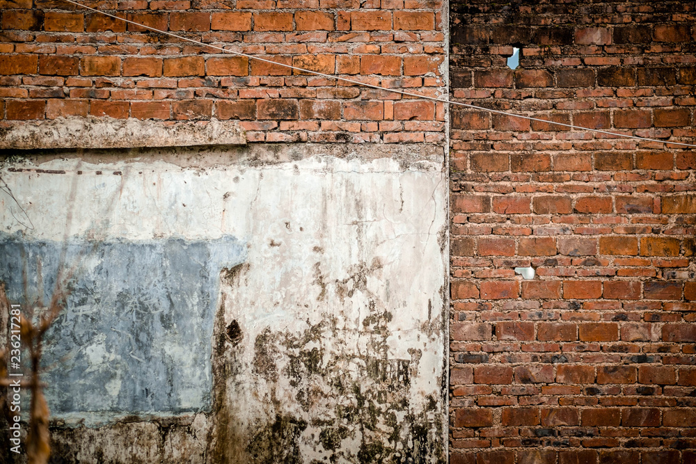 Traditional China house residential door and window brick wall texture ...
