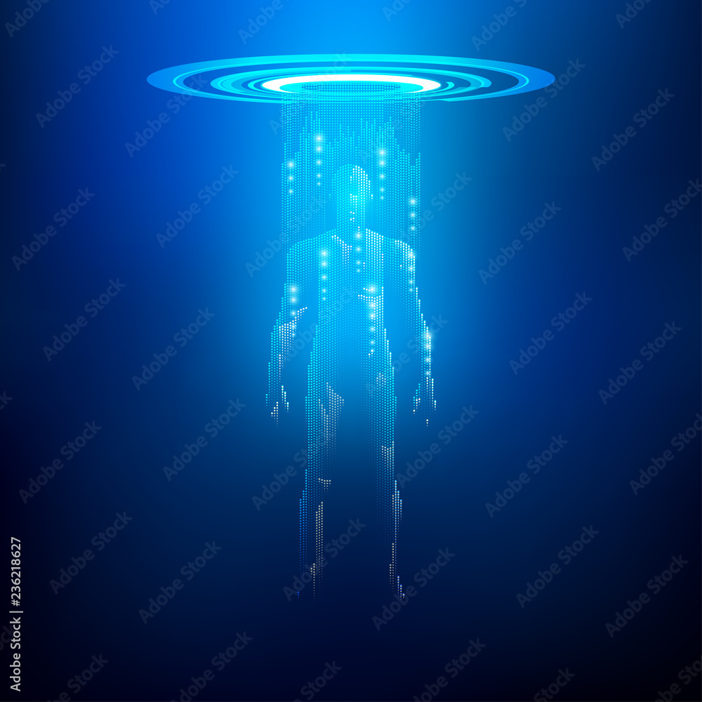 concept of biometrics, digital body Scanning Stock Vector | Adobe Stock