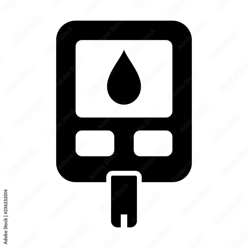 Blood glucose meter test kit with testing strip for diabetes flat ...