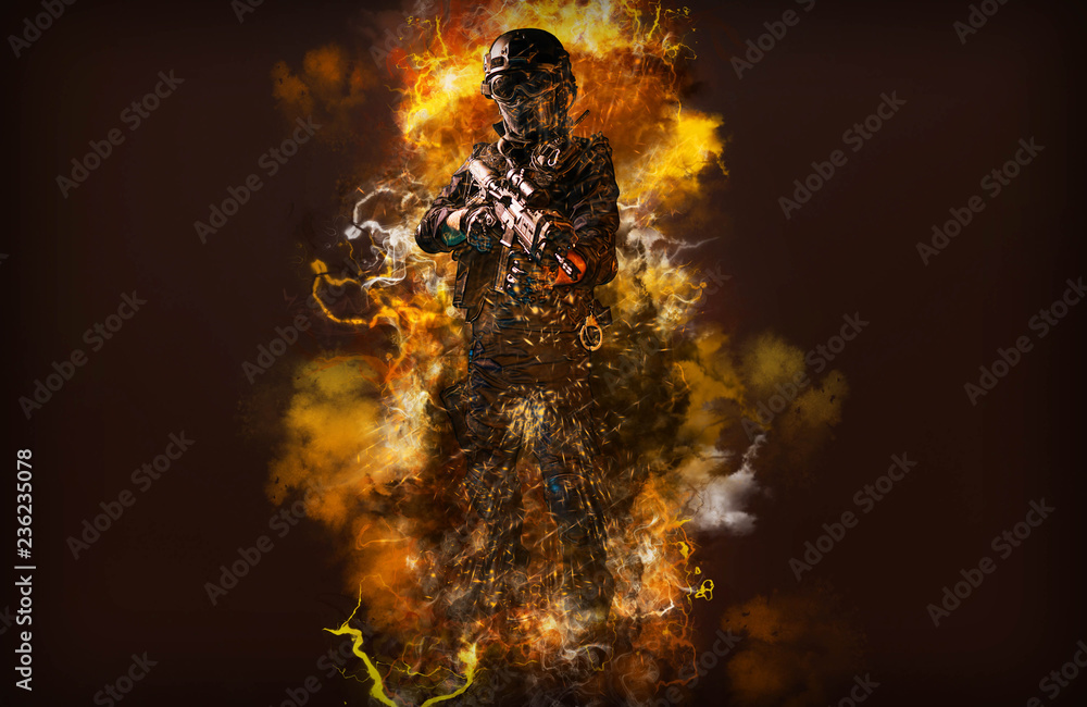 special forces soldier police, swat team member Stock Photo | Adobe Stock