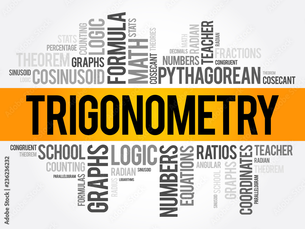 Trigonometry word cloud collage, education concept background Stock ...