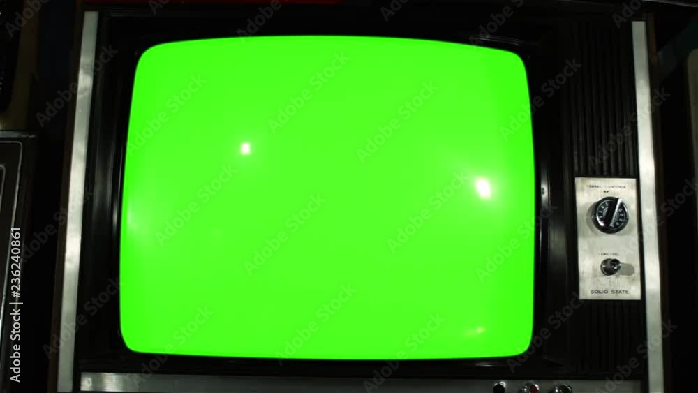 80s TV Green Screen with Many 80s Tvs. Dolly Out. Blue Tone.You can ...