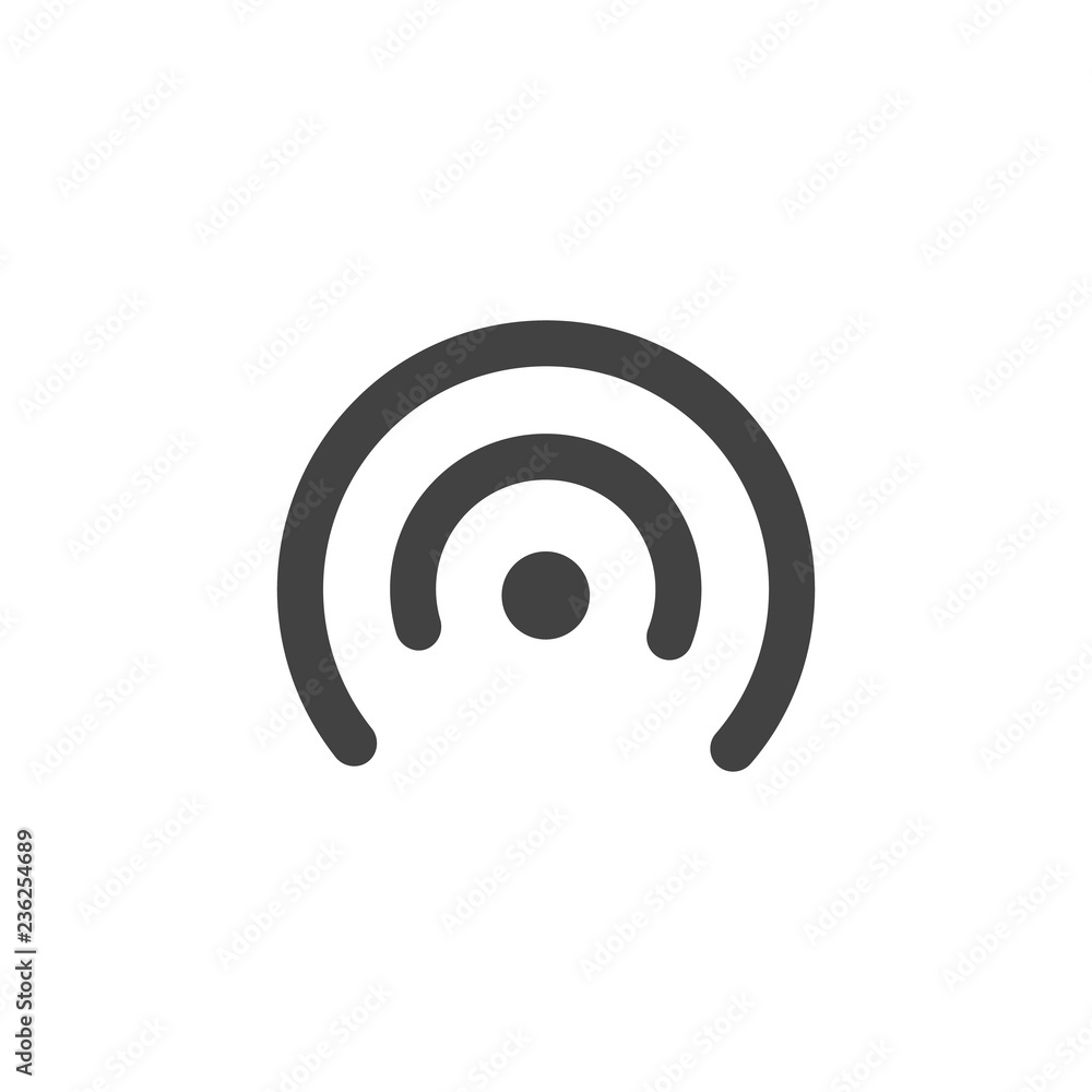 wifi sound signal connection, sound radio wave logo symbol. vector ...