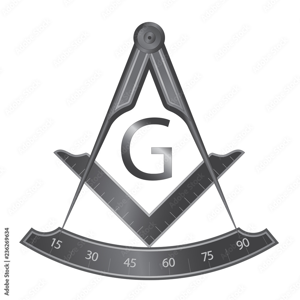 Masonic Square And Compass Vector