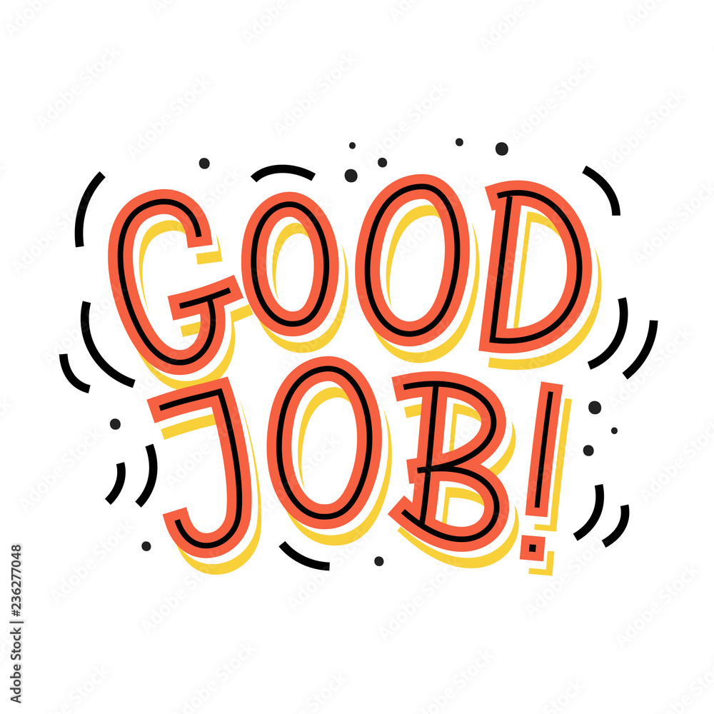 Vetor do Stock: Good Job. Greeting card, banner | Adobe Stock