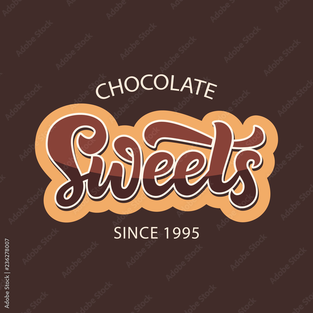 Chocolate sweets shop logo label Stock Vector | Adobe Stock